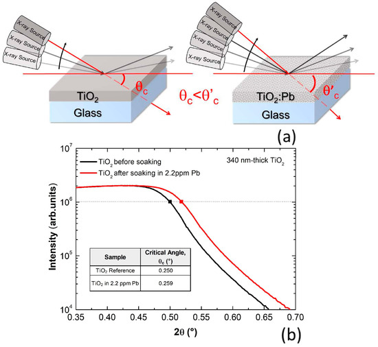 Lead Detection in a Gig-Lox TiO2 Sponge by X-ray Reflectivity