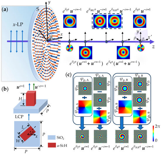 Longitudinal Multi-Channel Focused Vortex and Vector Beams Generation by Quarter-Wave Plate Meta ...