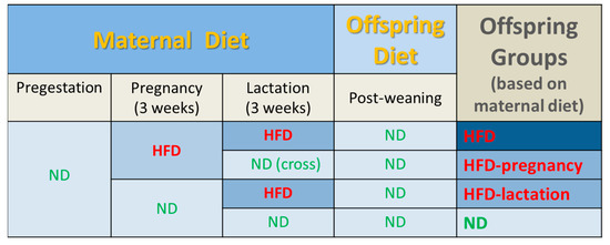 Nutrients Free Full Text Differential Effects Of Maternal High Fat