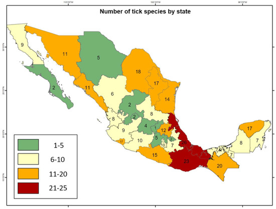 Gap Analysis of the Habitat Interface of Ticks and Wildlife in Mexico