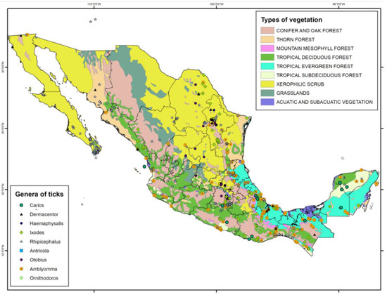 Gap Analysis of the Habitat Interface of Ticks and Wildlife in Mexico