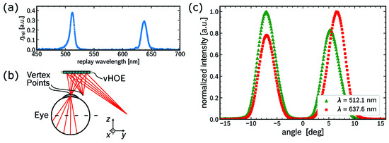 Multiplexed Holographic Combiner with Extended Eye Box Fabricated by ...