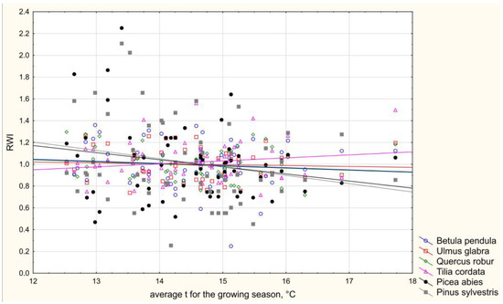 Interrelation of the Radial Increment of Trees with Various Factors