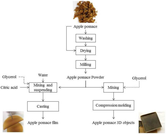 Development of Bio-Based Films and 3D Objects from Apple Pomace