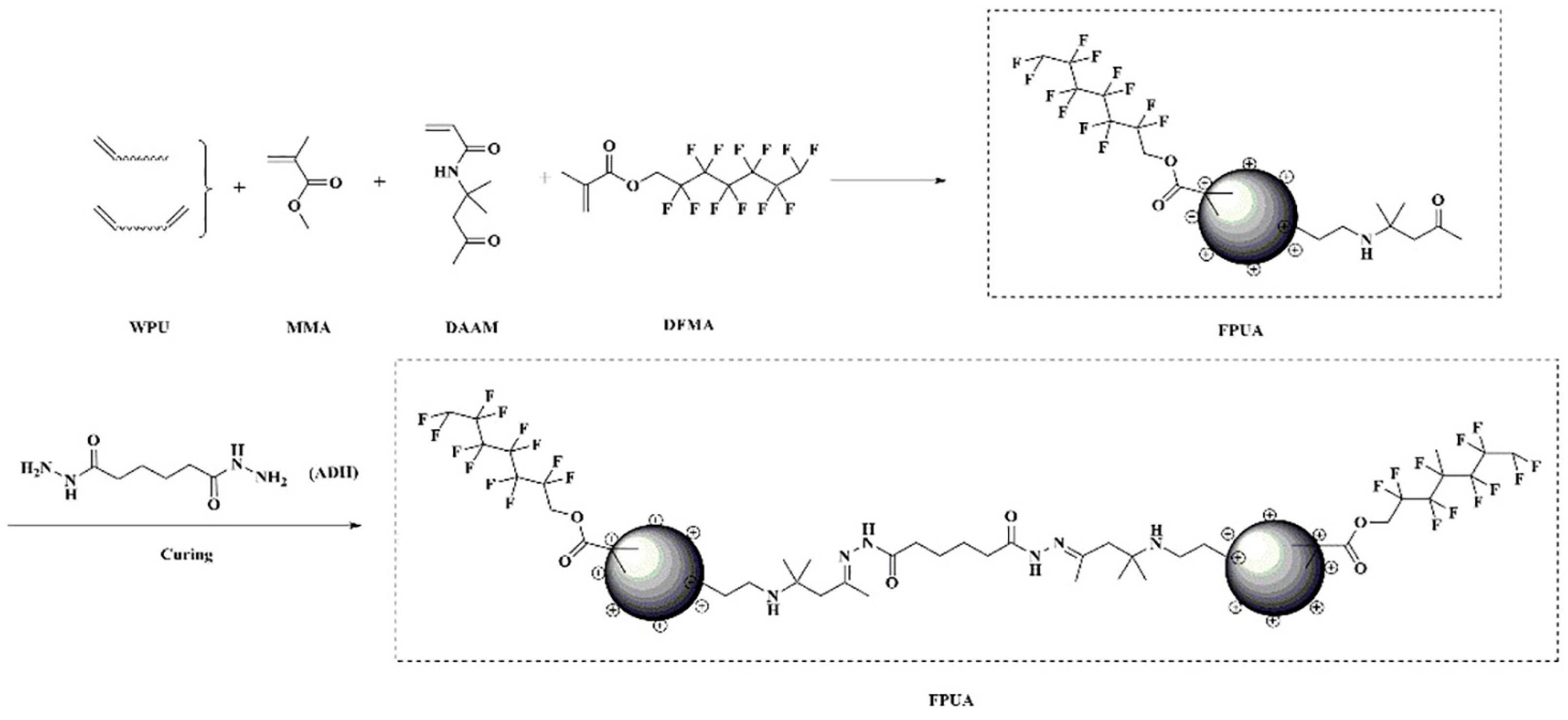 Synthesis and Properties of Cationic Core-Shell Fluorinated Polyurethane Acrylate
