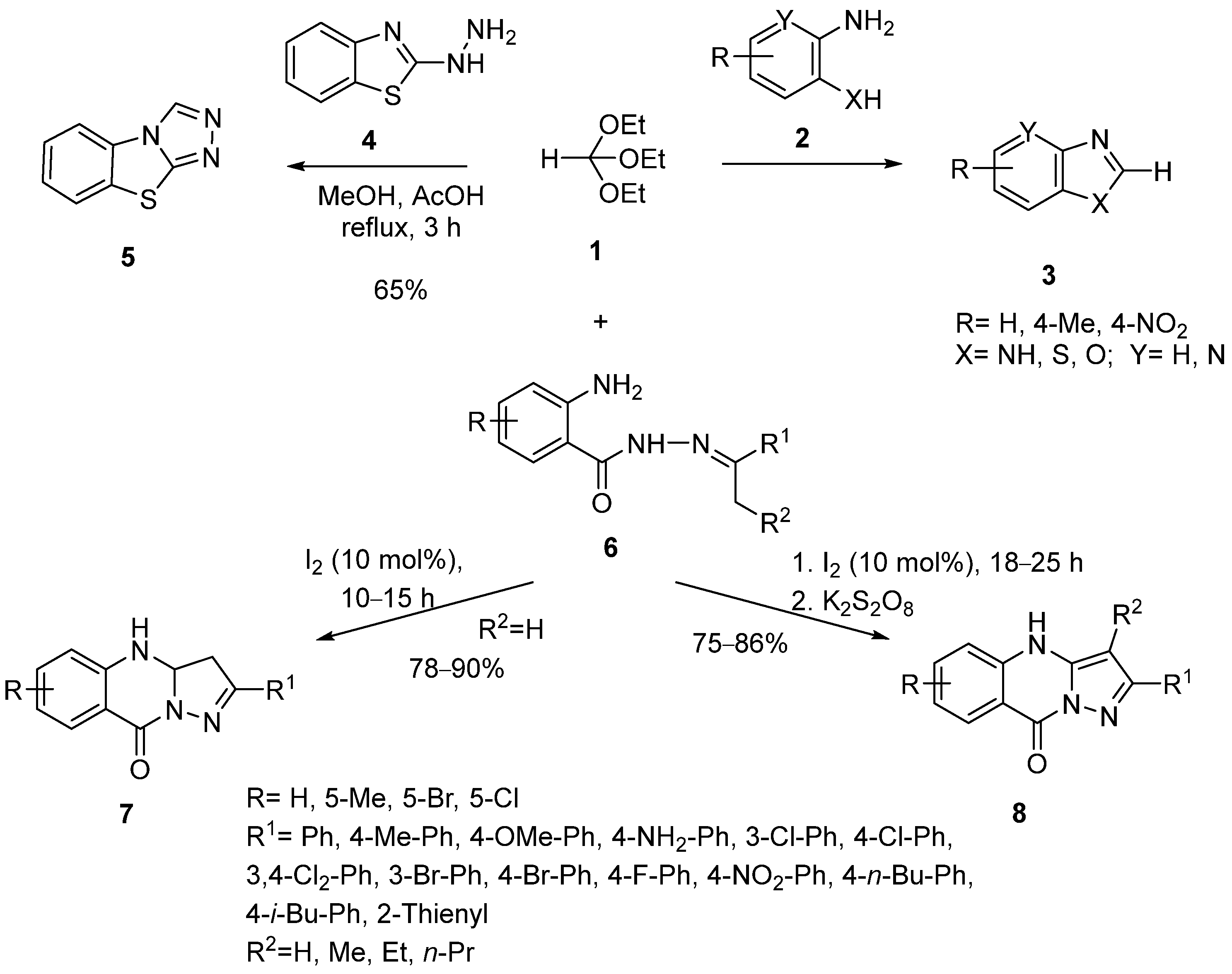 One-Pot Reactions of Triethyl Orthoformate with Amines