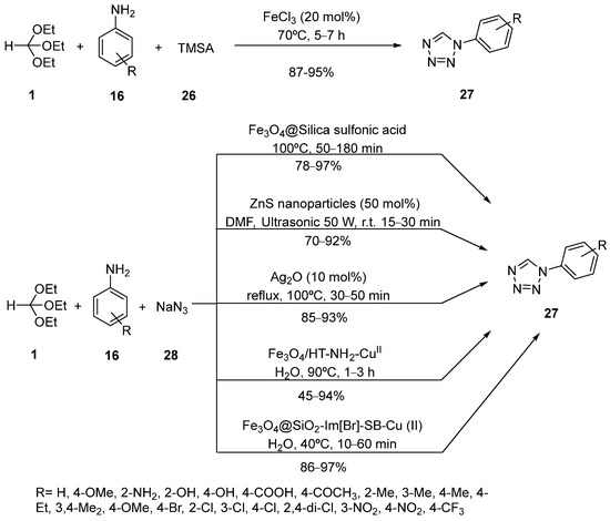 One-Pot Reactions of Triethyl Orthoformate with Amines