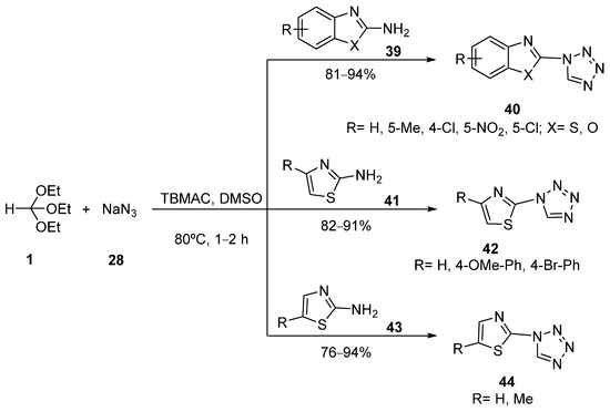 One-Pot Reactions of Triethyl Orthoformate with Amines