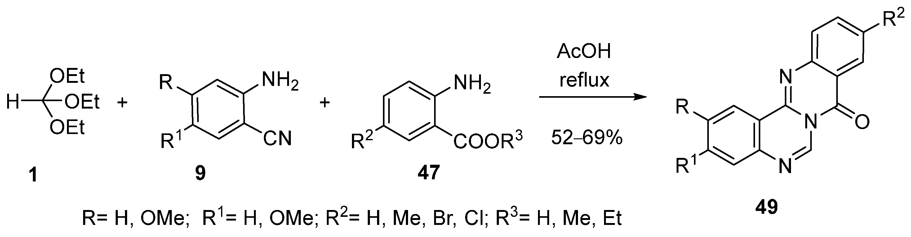 One-Pot Reactions of Triethyl Orthoformate with Amines