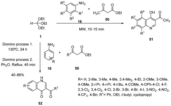 One-Pot Reactions of Triethyl Orthoformate with Amines