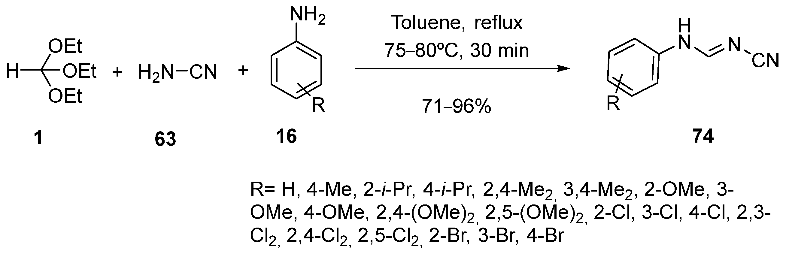 One-Pot Reactions of Triethyl Orthoformate with Amines