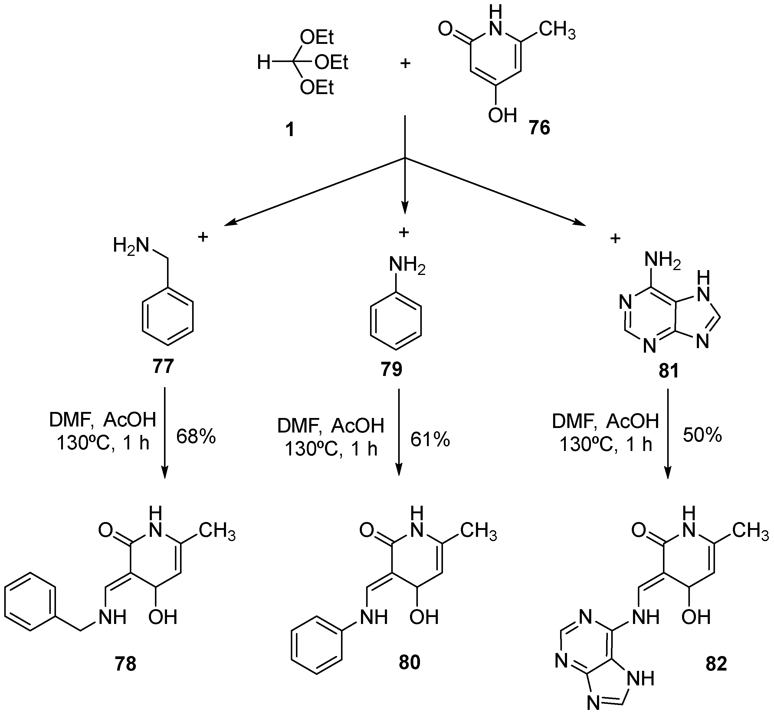 One-Pot Reactions of Triethyl Orthoformate with Amines