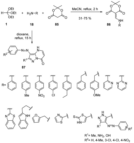 One-Pot Reactions of Triethyl Orthoformate with Amines