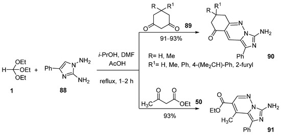 One-Pot Reactions of Triethyl Orthoformate with Amines