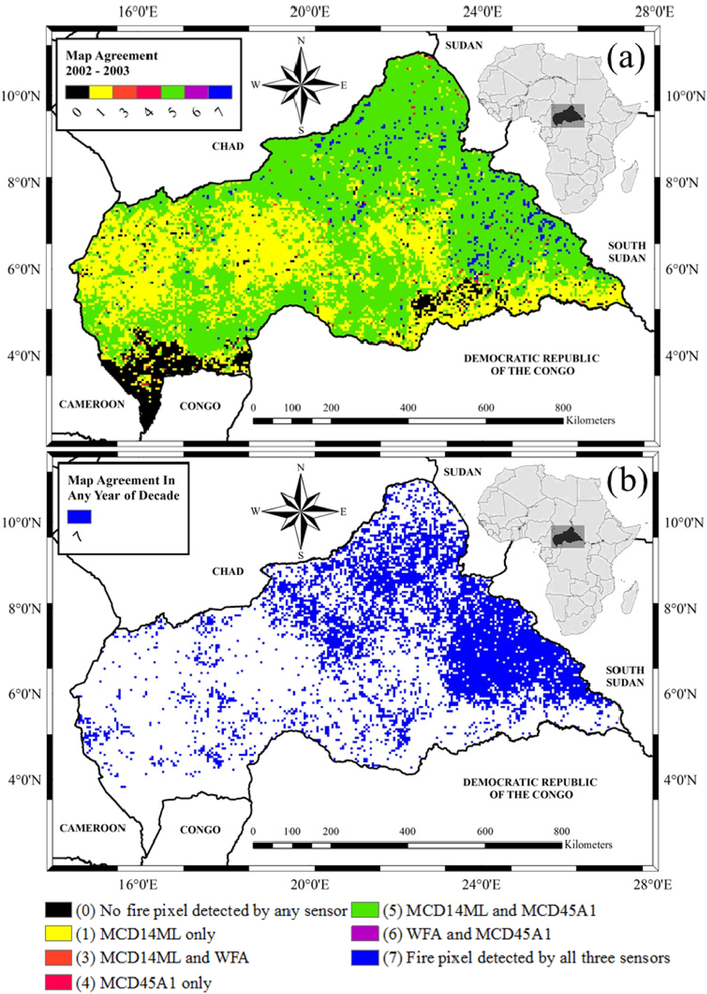 A Decade Long, Multi-Scale Map Comparison of Fire Regime Parameters ...