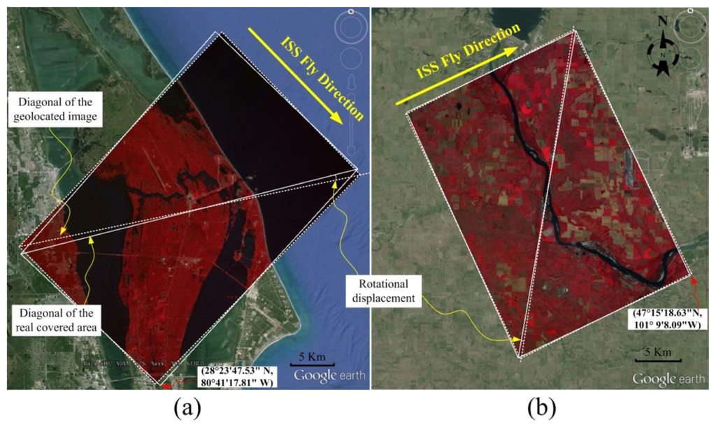 Improving the Geolocation Algorithm for Sensors Onboard the ISS: Effect of Drift Angle