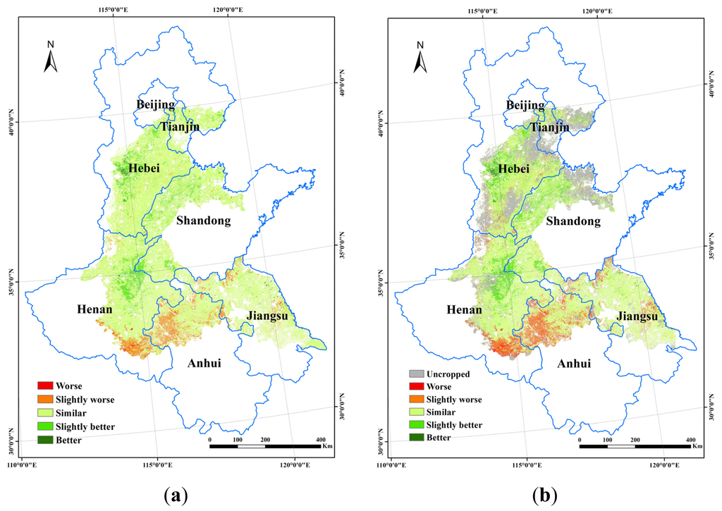 Crop Condition Assessment with Adjusted NDVI Using the Uncropped Arable ...