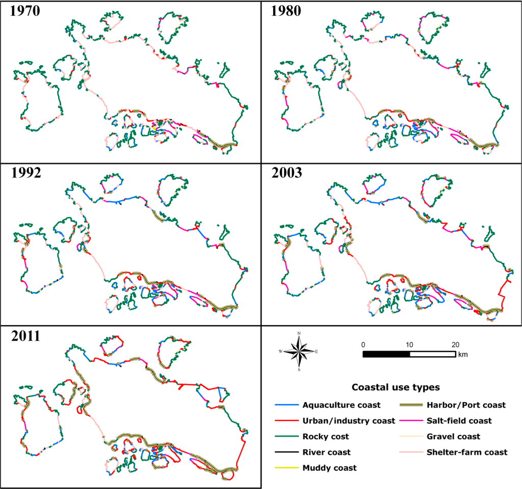 Evaluation of Coastline Changes under Human Intervention Using Multi ...