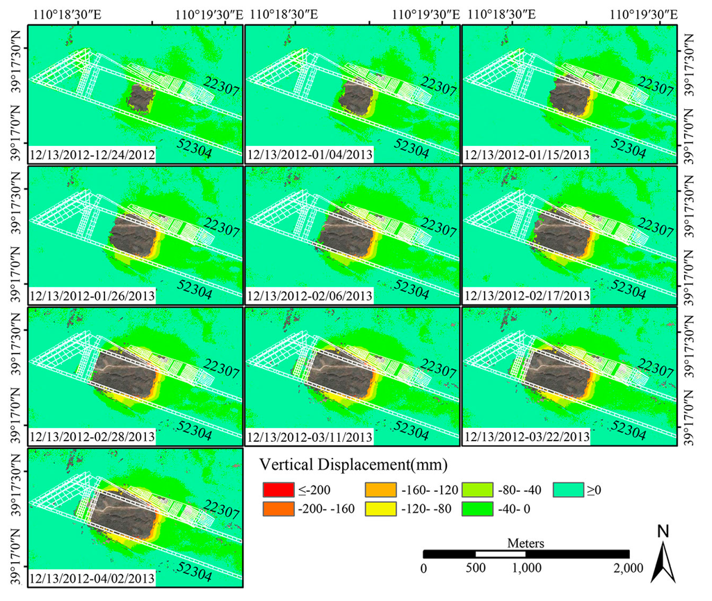 Monitoring Mining Subsidence Using A Combination of Phase-Stacking and Offset-Tracking Methods