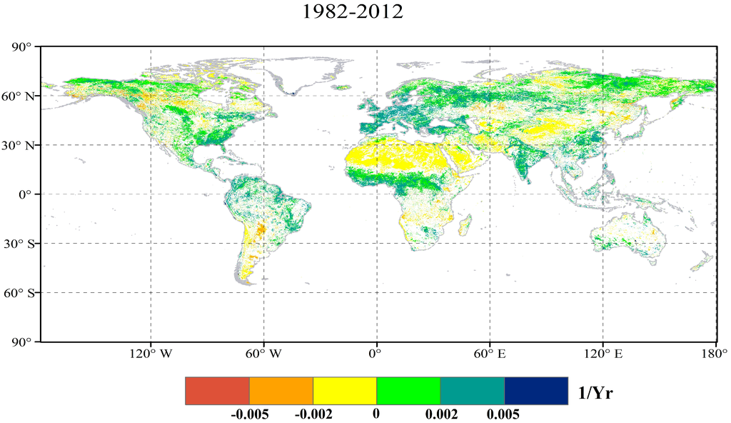 Spatial and Temporal Patterns of Global NDVI Trends: Correlations with ...