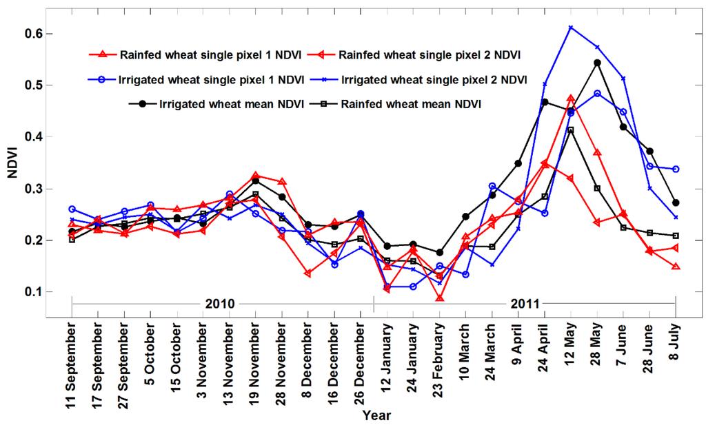 Mapping Irrigated and Rainfed Wheat Areas Using Multi-Temporal Satellite Data