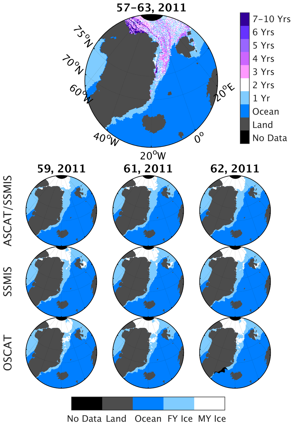 Multiyear Arctic Ice Classification Using ASCAT and SSMIS