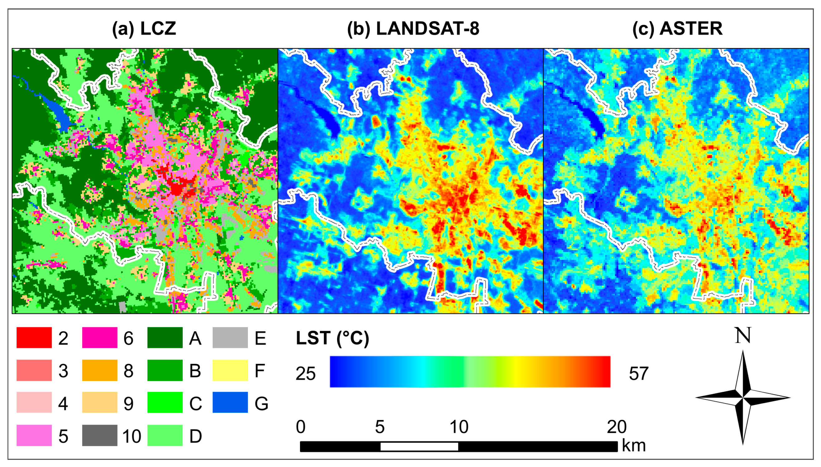 Land Surface Temperature Differences within Local Climate Zones, Based ...