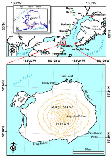 Augustine Volcano Map