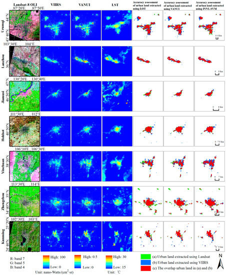 Urban Land Extraction Using VIIRS Nighttime Light Data: An Evaluation of Three Popular Methods