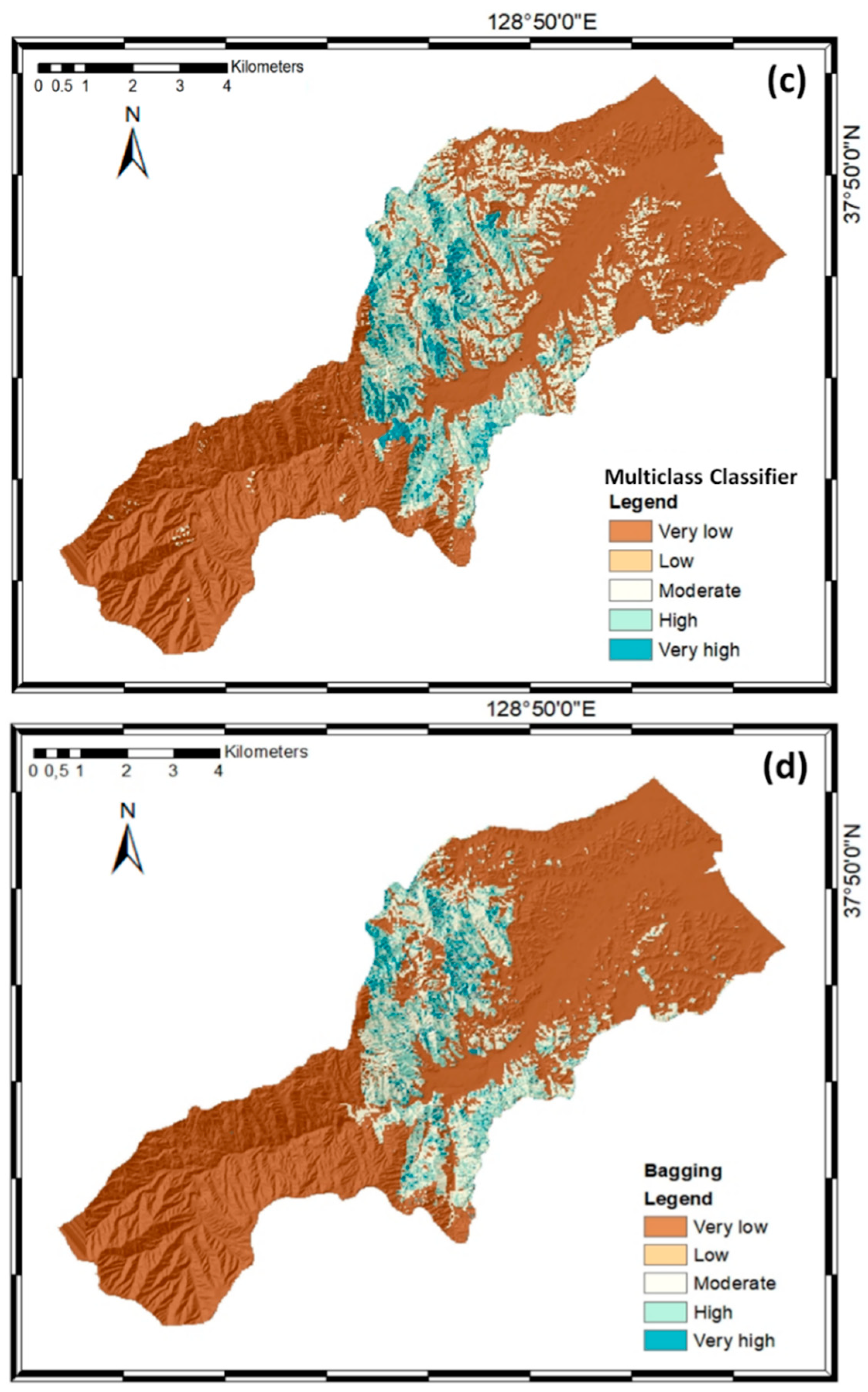 Application of Ensemble-Based Machine Learning Models to Landslide Susceptibility Mapping