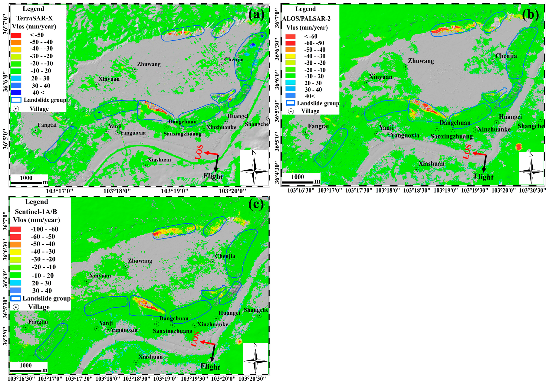 Multi-Temporal Loess Landslide Inventory Mapping with C-, X- and L-Band SAR Datasets—A Case ...