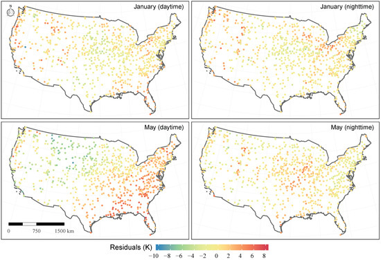 A Bayesian Kriging Regression Method to Estimate Air Temperature Using Remote Sensing Data