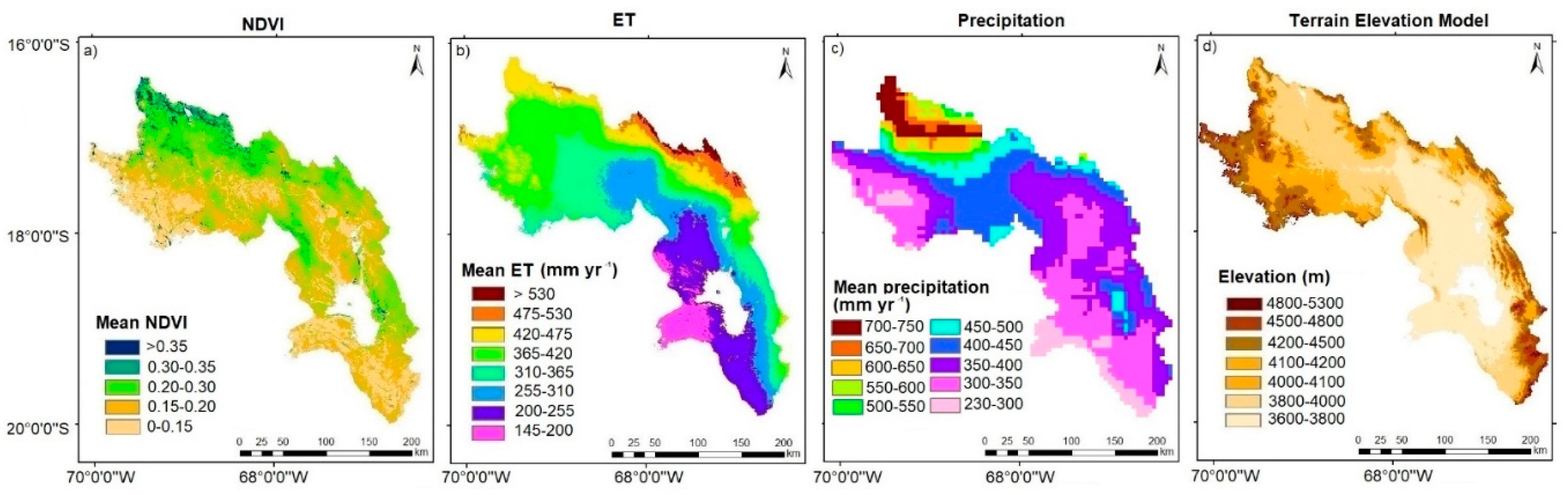 Mapping Evapotranspiration, Vegetation and Precipitation Trends in the ...