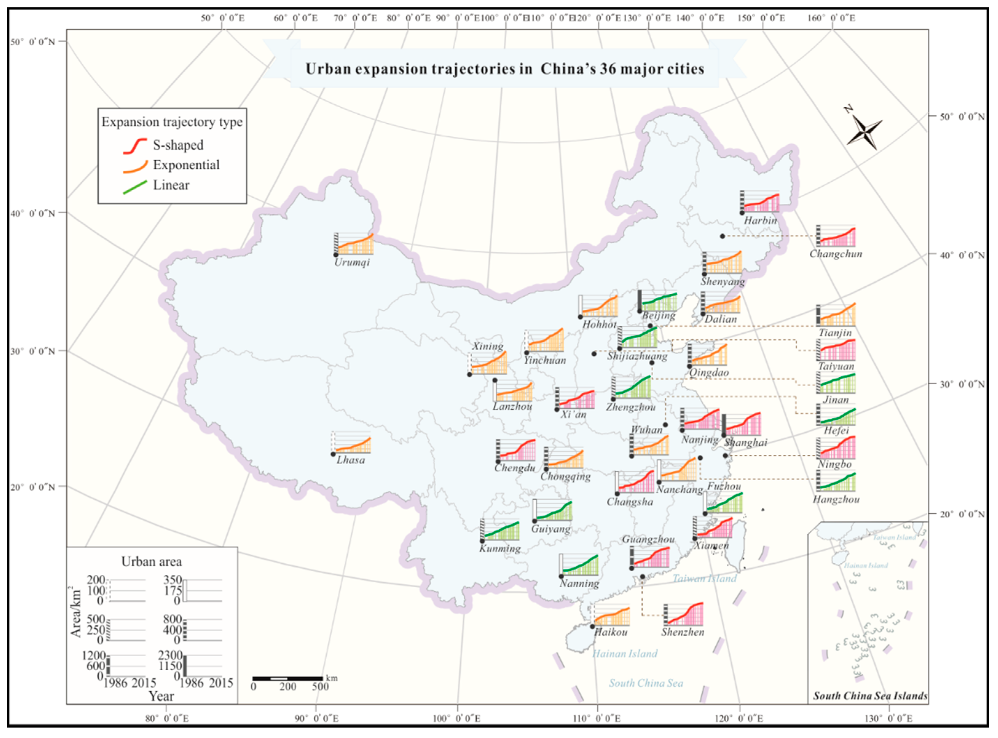 Monitoring Three-Decade Expansion of China’s Major Cities Based on ...
