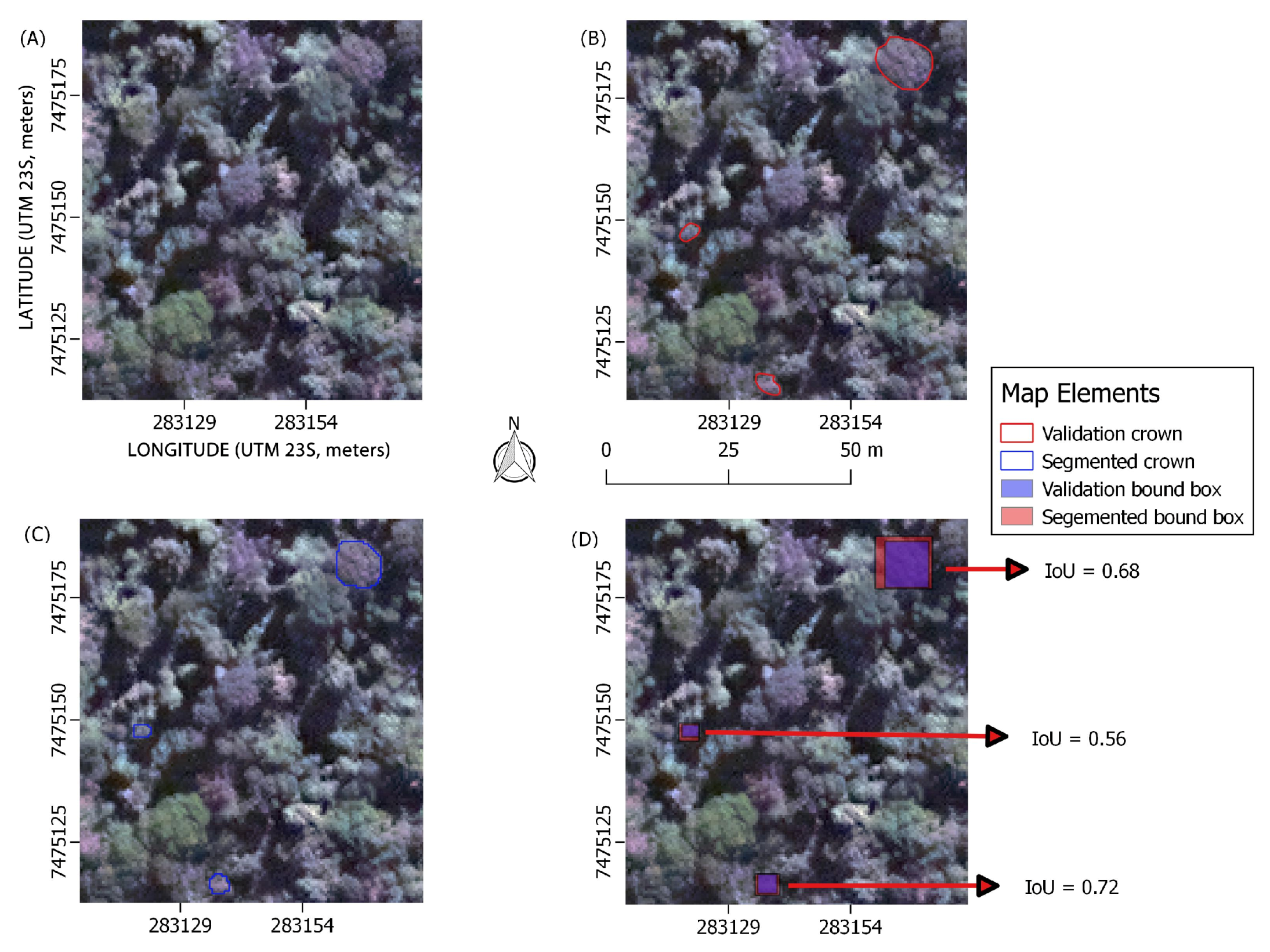 Tree Crown Delineation Algorithm Based on a Convolutional Neural Network