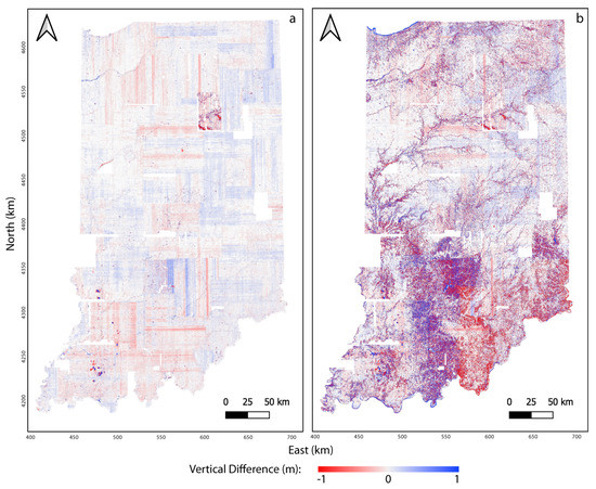 Statewide USGS 3DEP Lidar Topographic Differencing Applied to Indiana, USA