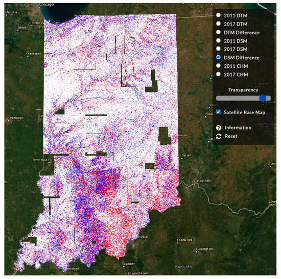 Statewide USGS 3DEP Lidar Topographic Differencing Applied to Indiana, USA