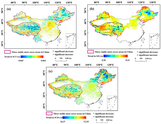 Snow Cover in the Three Stable Snow Cover Areas of China and Spatio ...