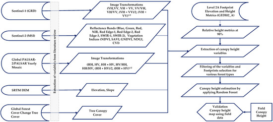 Predicting the Forest Canopy Height from LiDAR and Multi-Sensor Data Using Machine Learning over ...