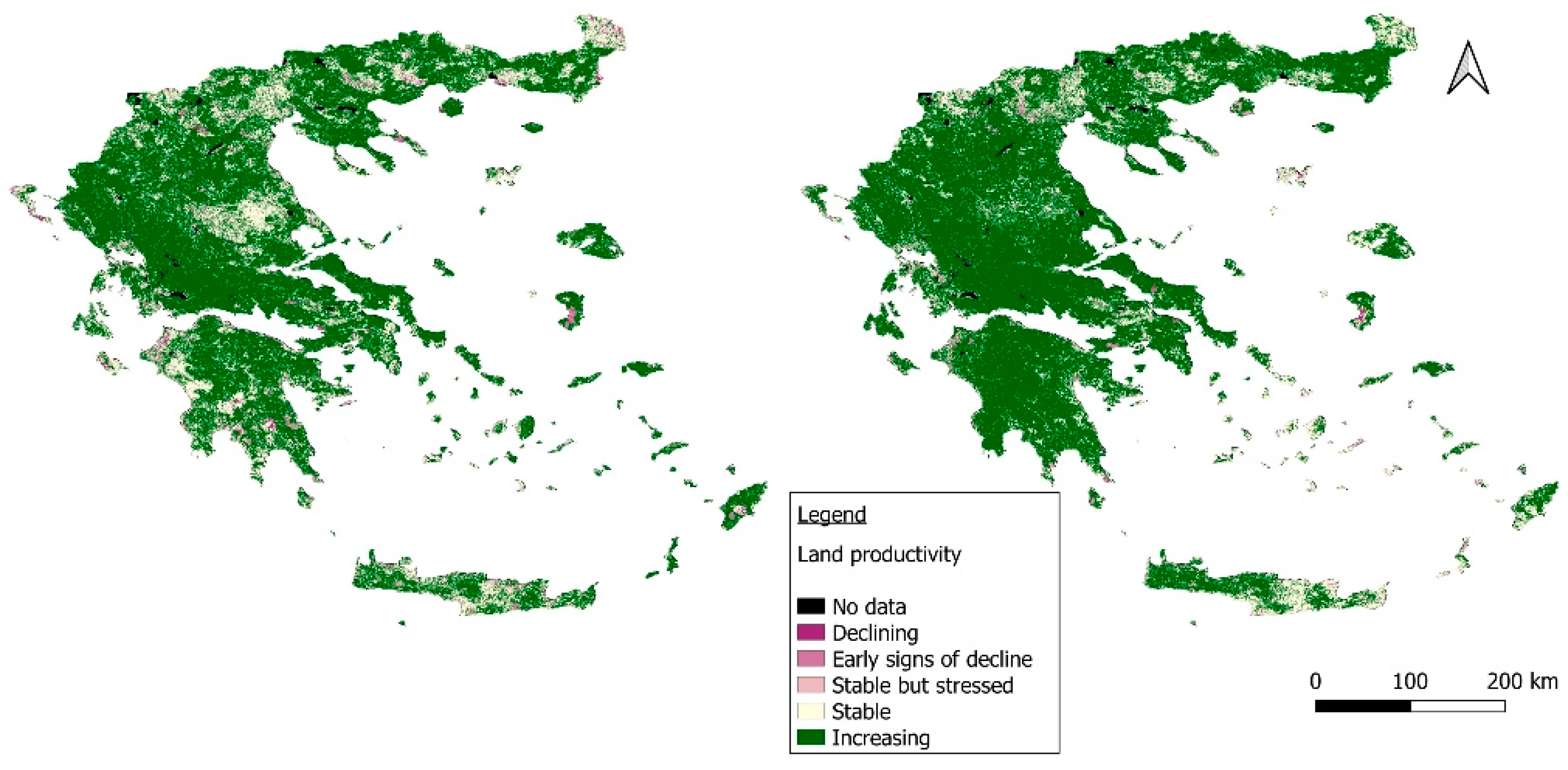 Monitoring of Land Degradation in Greece and Tunisia Using Trends.Earth ...