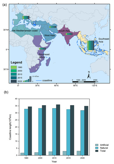 Long-Term Change of Coastline Length along Selected Coastal Countries ...