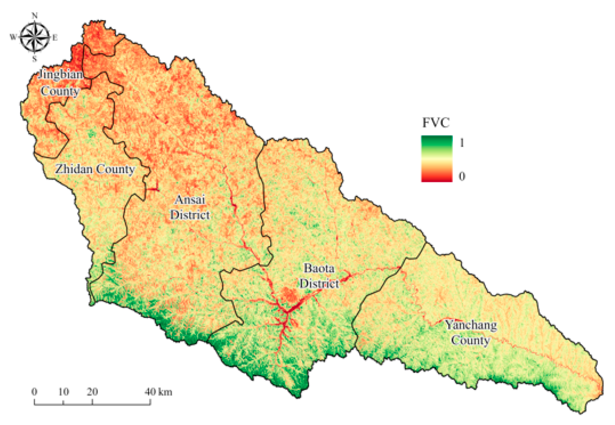 Analysis of Spatial and Temporal Changes in Vegetation Cover and Driving Forces in the Yan River ...