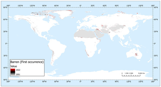 Temporal Dynamics of Global Barren Areas between 2001 and 2022 Derived ...