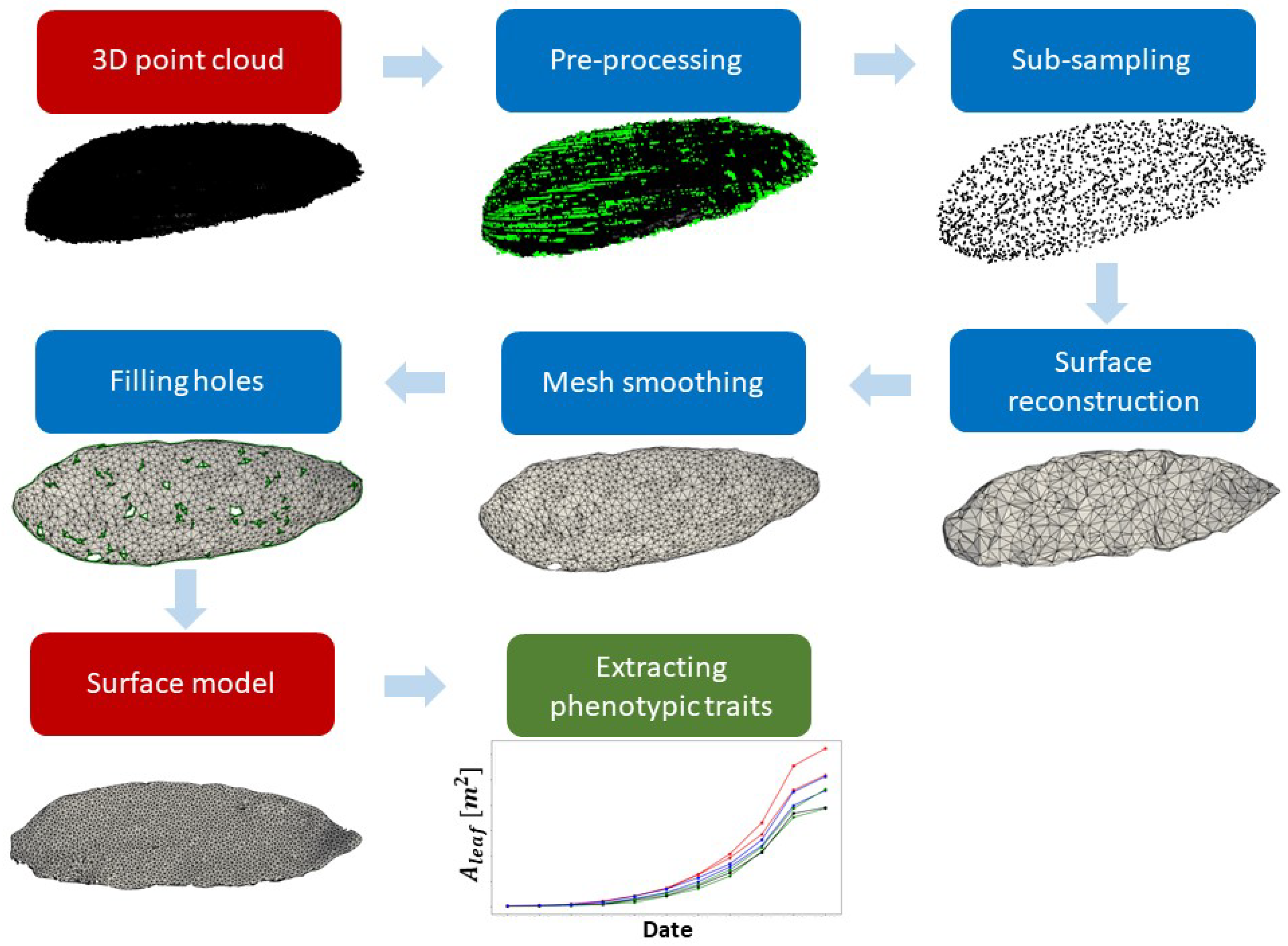 A 3D Surface Reconstruction Pipeline for Plant Phenotyping