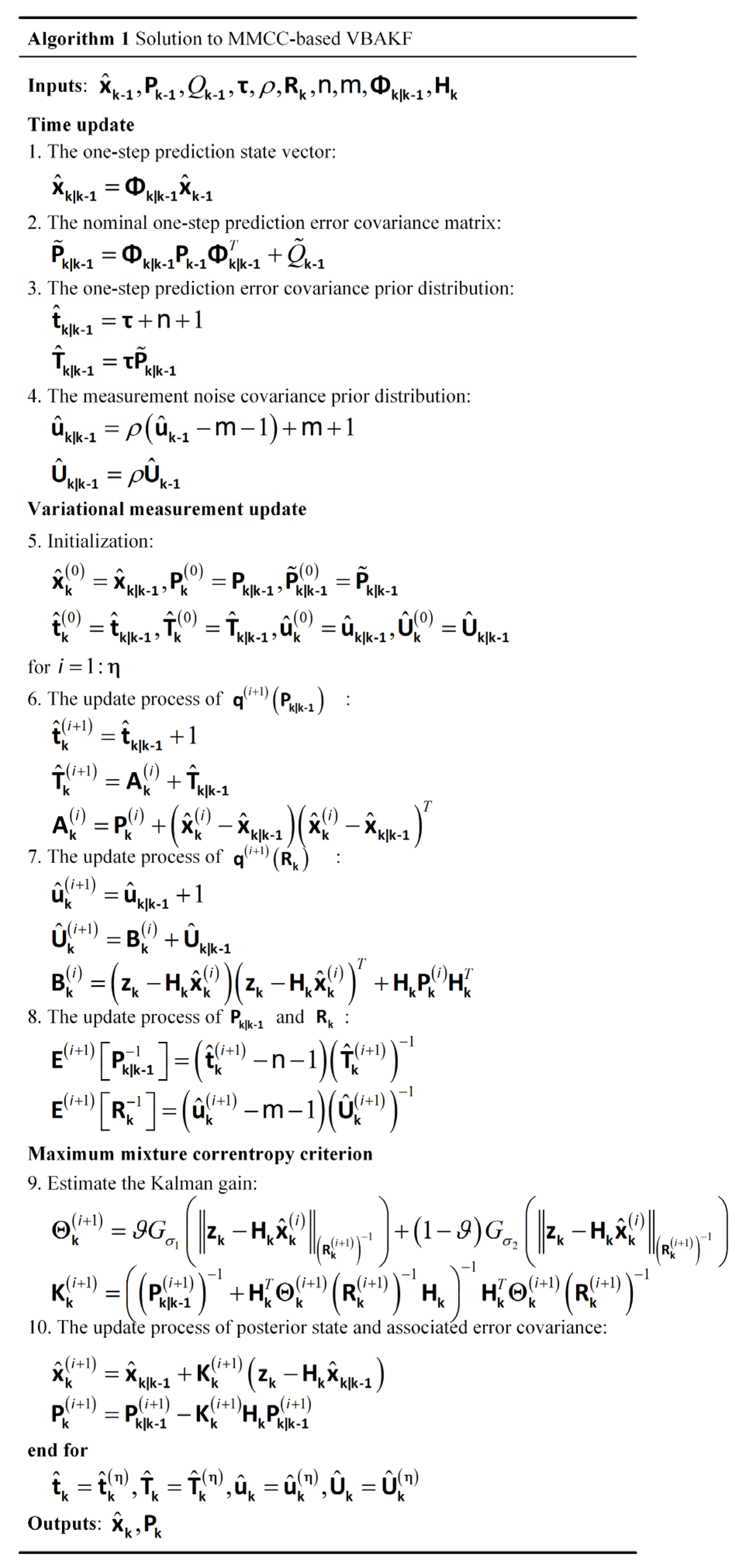 Maximum Mixture Correntropy Criterion-Based Variational Bayesian Adaptive Kalman Filter for INS ...