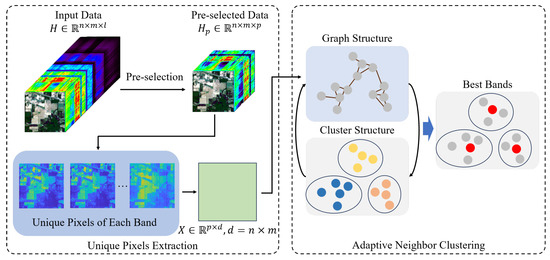 Hyperspectral Band Selection with Unique Pixel Extraction and Adaptive Neighbor Clustering