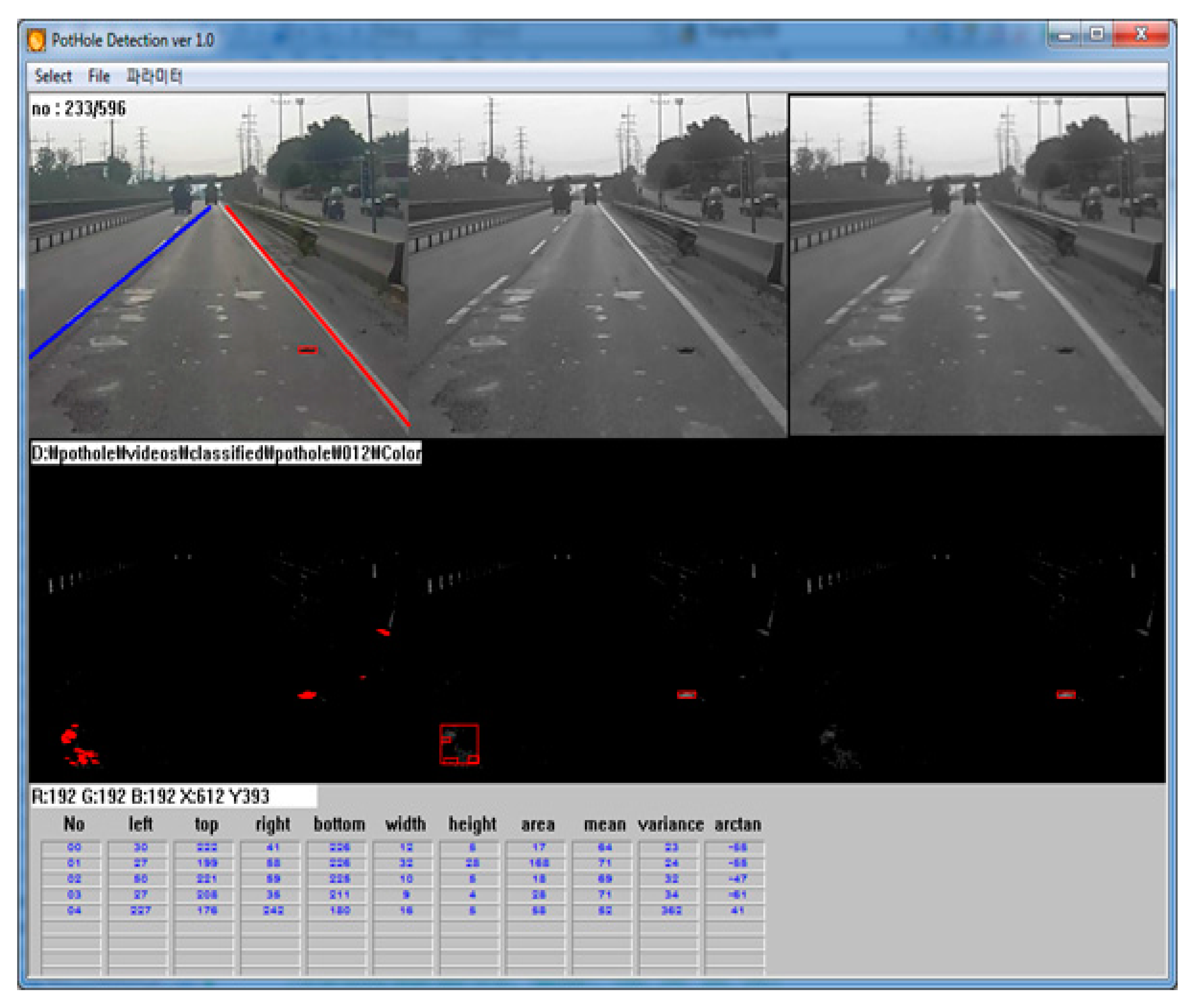 Pothole Detection System Using a Black-box Camera
