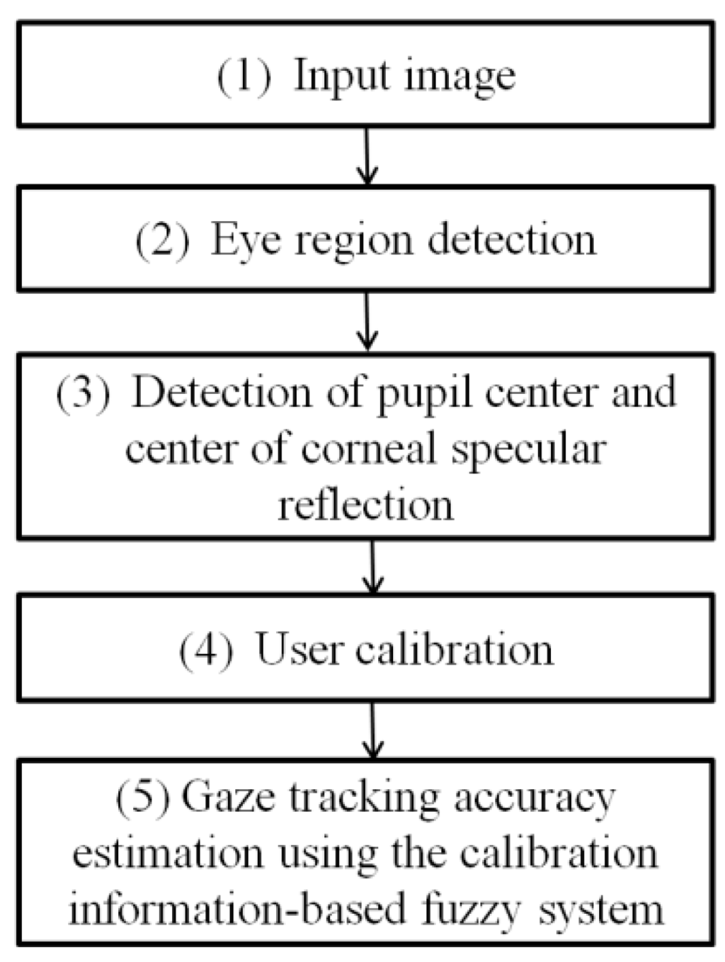 Estimation Of Gaze Detection Accuracy Using The Calibration Information Based Fuzzy System