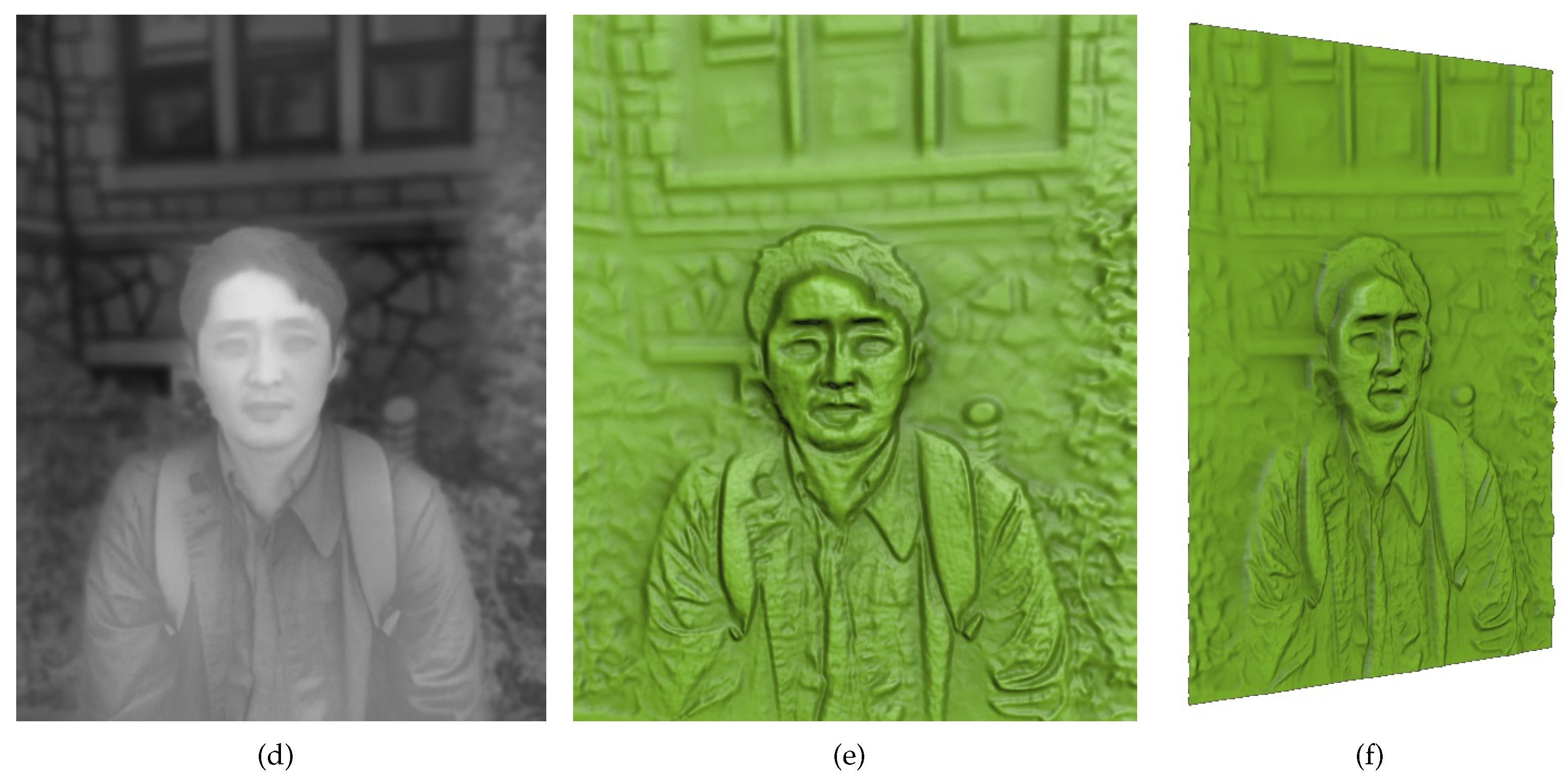Ubiquitous Creation of Bas-Relief Surfaces with Depth-of-Field Effects Using Smartphones