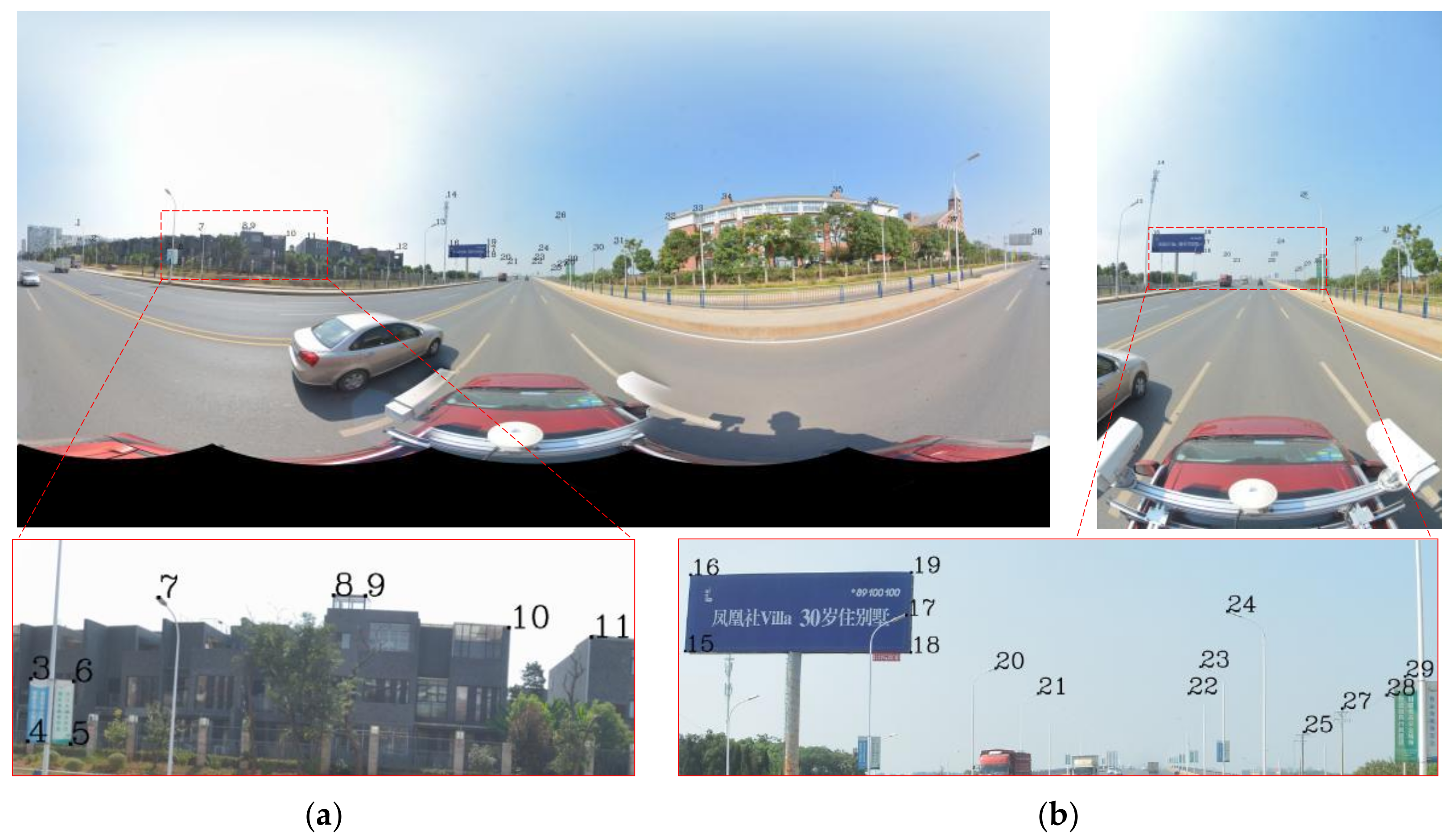 Registration of Panoramic/Fish-Eye Image Sequence and LiDAR Points Using Skyline Features
